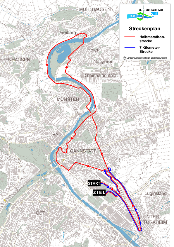 33. Stuttgart-Lauf - 16./17. Mai 2026: Aktuelle Streckenpläne und Sperrungen im Neckarpark